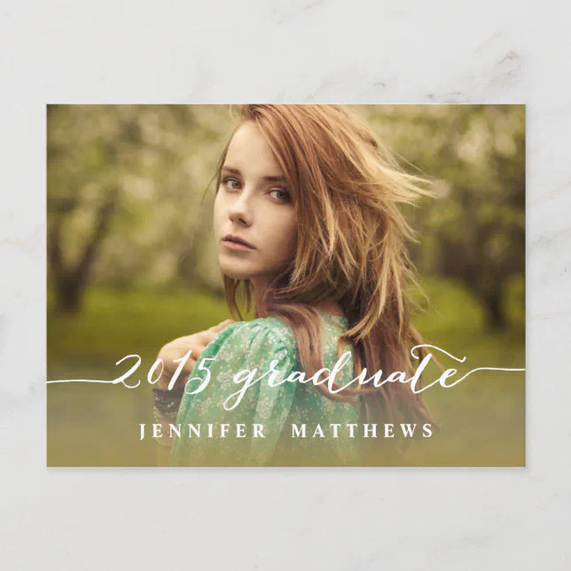 Simple Script | Photo Graduation Party Invitation | Zazzle