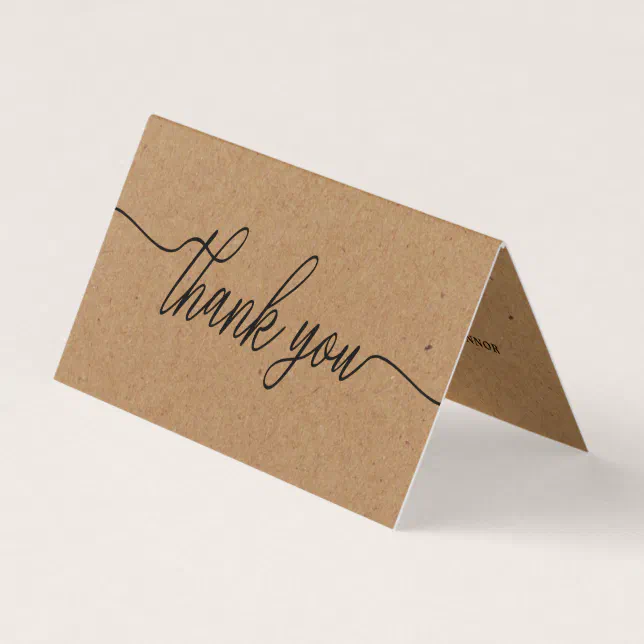Simple Script Photo Wedding Thank You Card | Zazzle