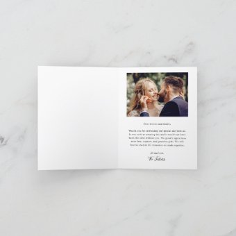 Simple Script Photo Wedding Thank You Card | Zazzle