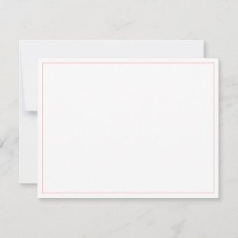 Simple script pink border personalized stationery note card | Zazzle