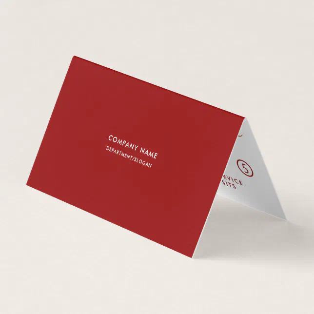 Simple Script - Red & White Double Loyalty Business Card | Zazzle