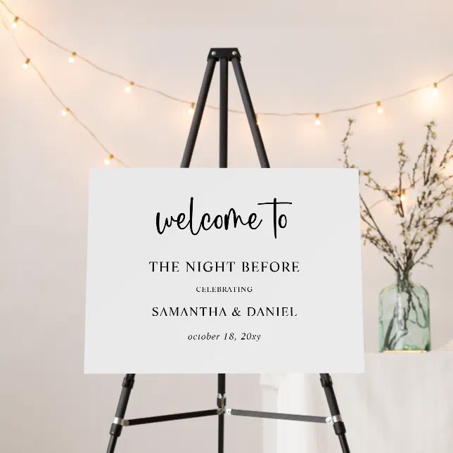 Simple Script Rehearsal Dinner Welcome Sign | Zazzle