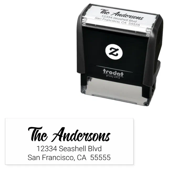 Simple Script Return Address Self-inking Stamp | Zazzle