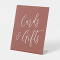 Simple Script Rust Wedding Cards and Gifts Pedestal Sign | Zazzle