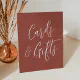 Simple Script Rust Wedding Cards and Gifts Pedestal Sign | Zazzle