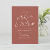Simple Script Rust Wedding Invitation | Zazzle