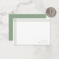 Simple Script Sage Green 2 Side Double Border Note Card | Zazzle