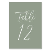 Simple Script Sage Green Wedding Table Number | Zazzle