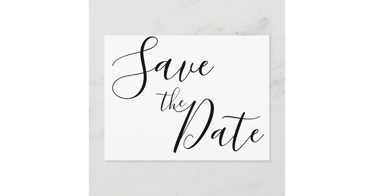 Simple Script Save The Date Postcards | Zazzle