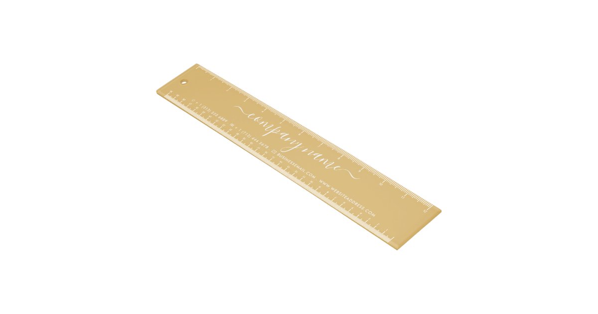 Simple Script - Silver & White - Company/Event Rul Ruler | Zazzle