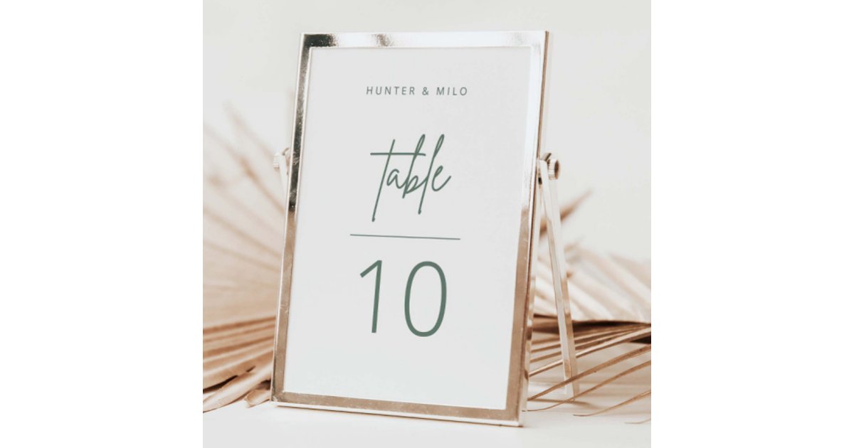 Simple Script Table Number Wedding Reception Sign | Zazzle
