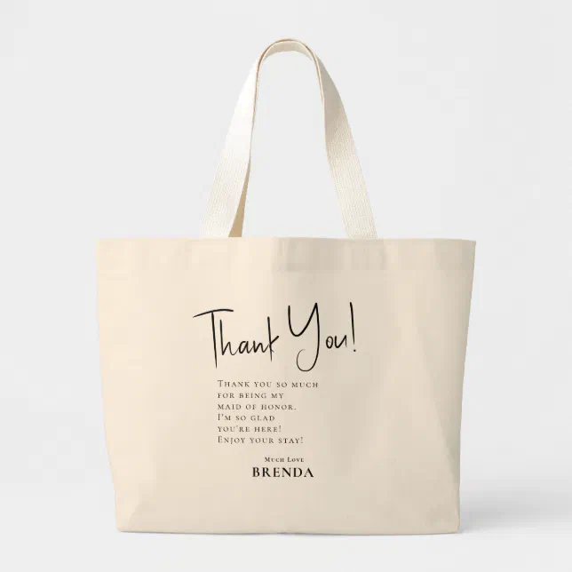 Simple Script Thank You Thank You Gift Bag | Zazzle