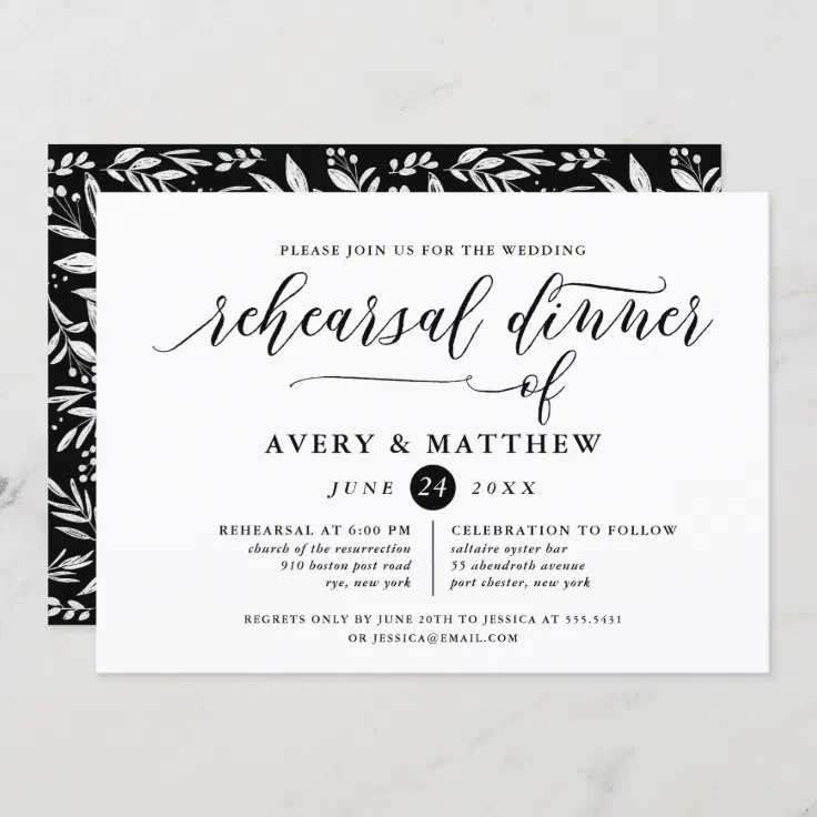 Simple Script Typography | Rehearsal Dinner Invitation | Zazzle