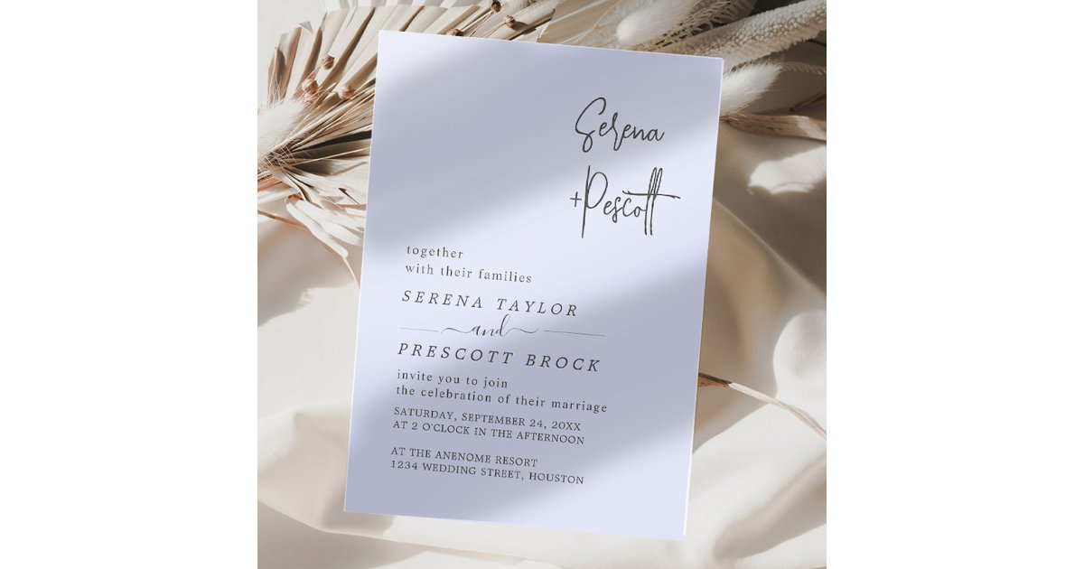 Simple Script Wedding Invitation | Zazzle