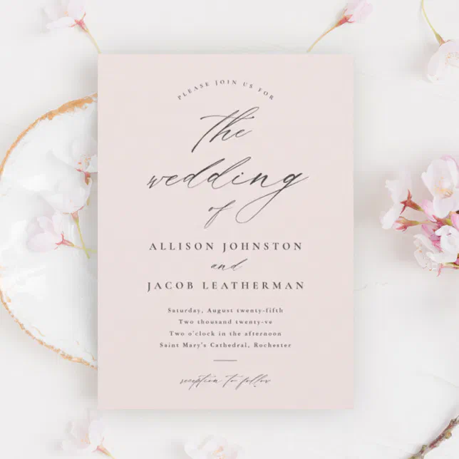 Simple Script Wedding Invitation | Zazzle