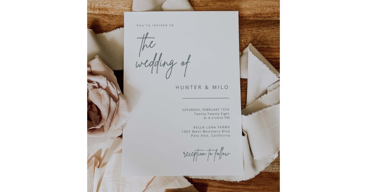 Simple Script Wedding Invitation Announcement Card | Zazzle
