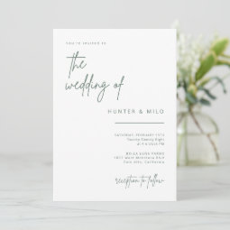 Simple Script Wedding Invitation Announcement Card | Zazzle