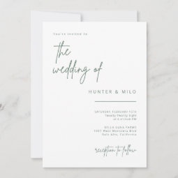 Simple Script Wedding Invitation Announcement Card | Zazzle