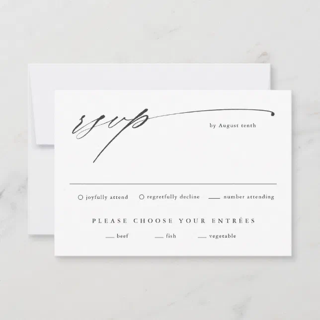 Simple Script Wedding RSVP Card | Zazzle