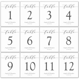 Simple Script Wedding Table Number Wine Bottle Sticker | Zazzle