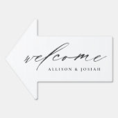 Simple Script Wedding Welcome Arrow Sign | Zazzle