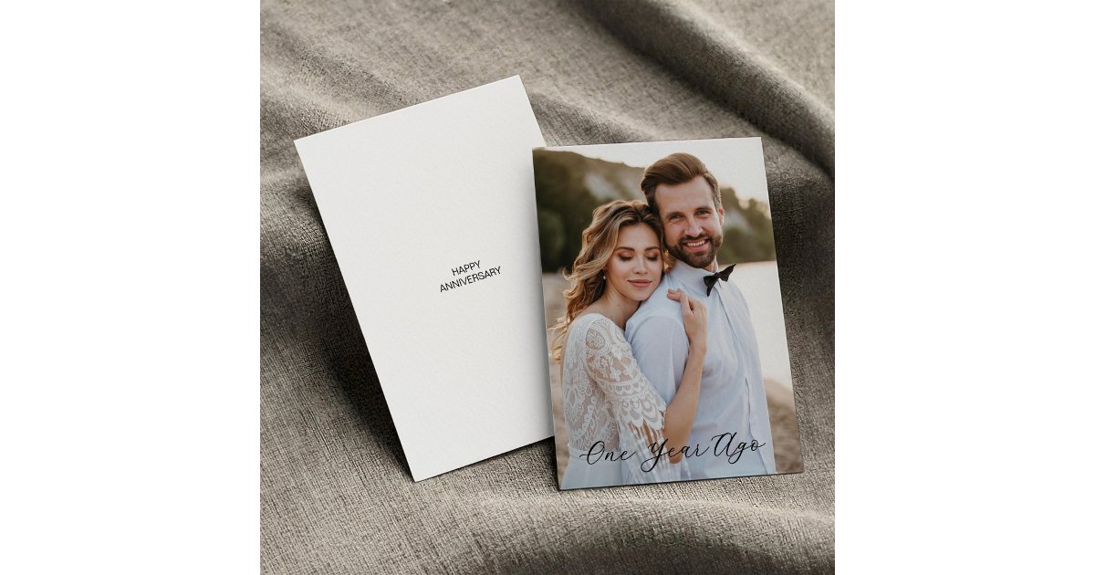 Simple Scripty First Anniversary - One Year Ago Card | Zazzle