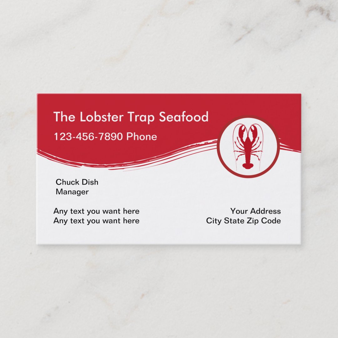 Simple Seafood Restaurant Business Card | Zazzle