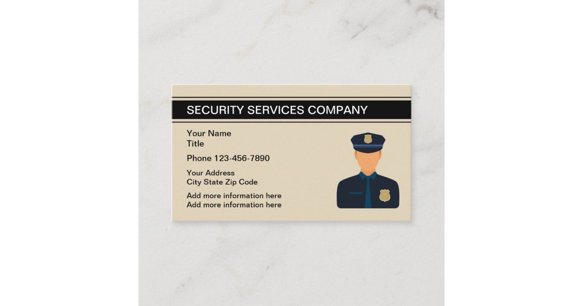 Simple Security Guard Business Card | Zazzle