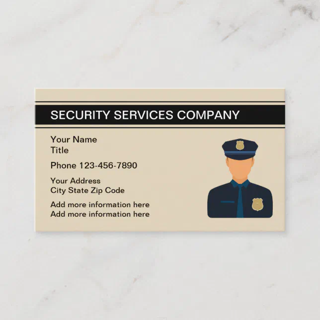 Simple Security Guard Business Card | Zazzle