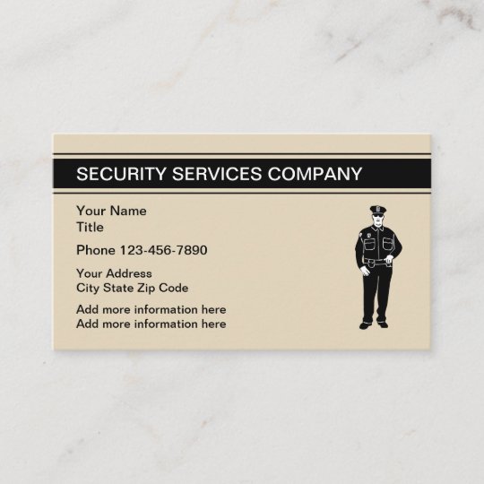 Simple Security Services Business Card | Zazzle.com