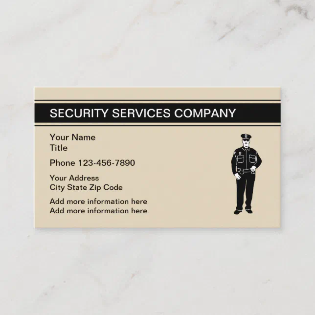 Simple Security Services Business Card | Zazzle