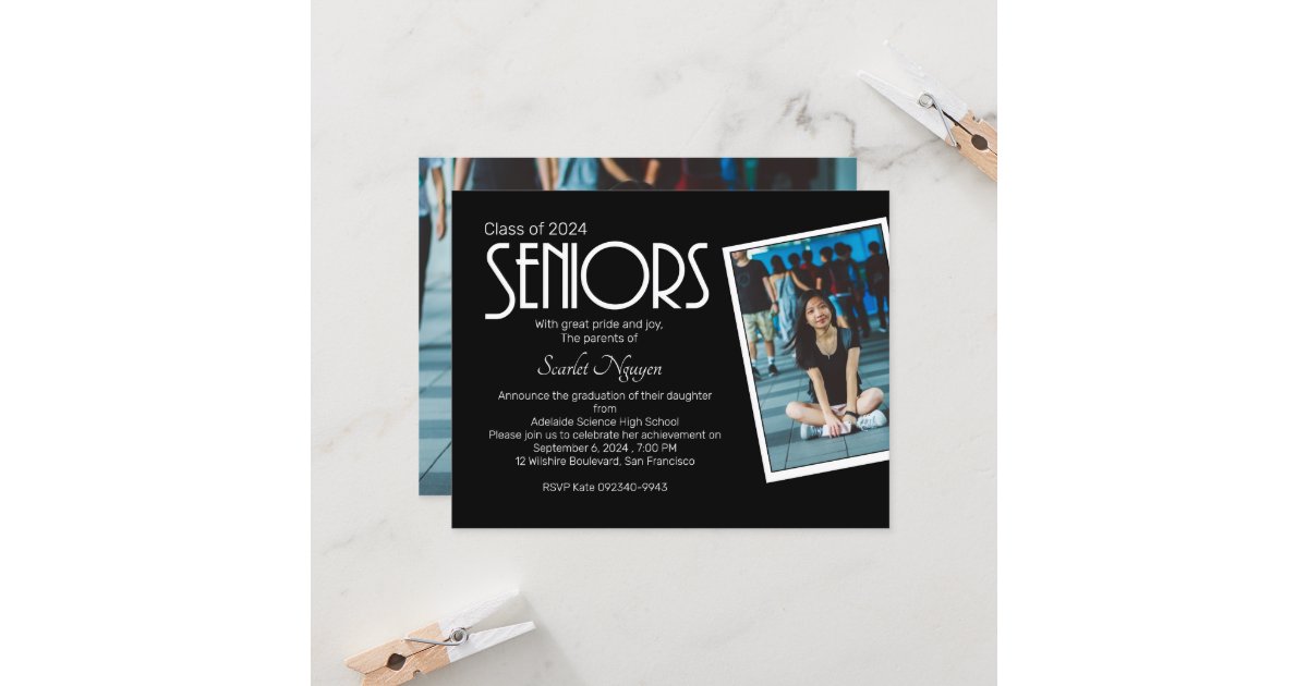 Simple Seniors Graduation Party Invitation | Zazzle