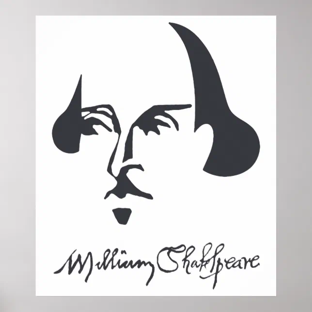 Simple Shakespeare with Signature Poster | Zazzle