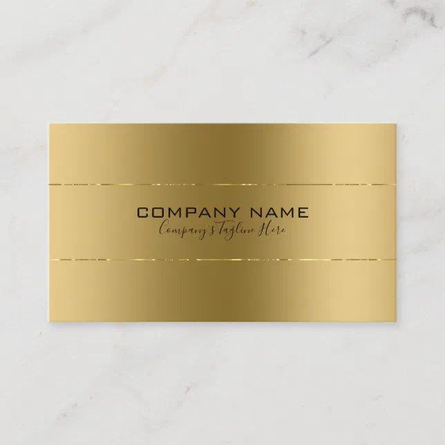 Simple Shiny Faux Metallic Gold Design Business Card | Zazzle