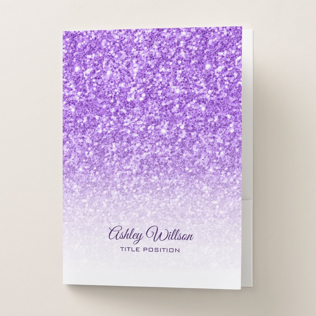 Simple Shiny Glitter Pocket Folder | Zazzle