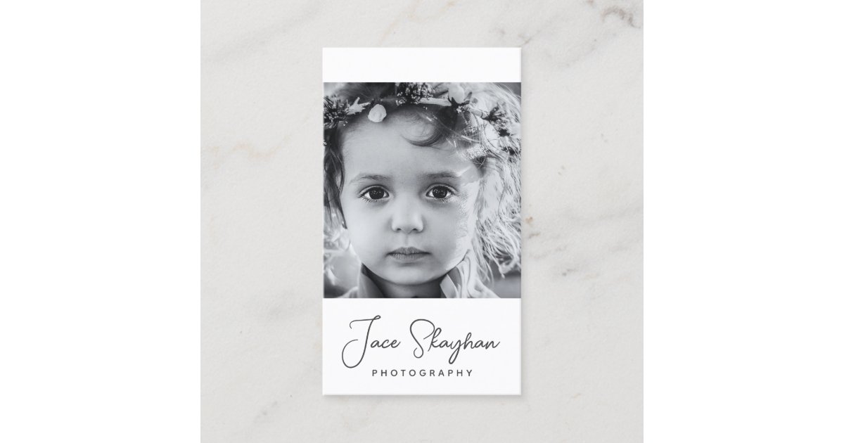 Simple Signature Elegant Script Photography Business Card | Zazzle