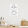 Simple Silver Foil Calligraphy Wedding Program (3) Poster | Zazzle