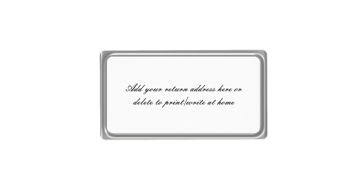 Simple Silver Grey Frame Mailing Labels | Zazzle