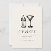 Simple Sip and See Baby Shower Invitation | Zazzle
