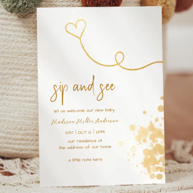 Simple Sip And See Invitation | Zazzle