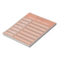 Simple Skin Colored Functional Weekly Task Planner Notepad | Zazzle