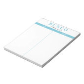 Simple Sky Blue and White Bunco Table Tally Notepad | Zazzle