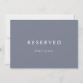 Simple Slate Blue Gray Reserved Sign | Zazzle