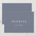 Simple Slate Blue Gray Reserved Sign | Zazzle