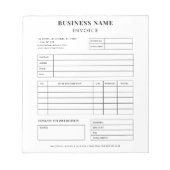Simple Small Business Sales Client Invoice Notepad | Zazzle