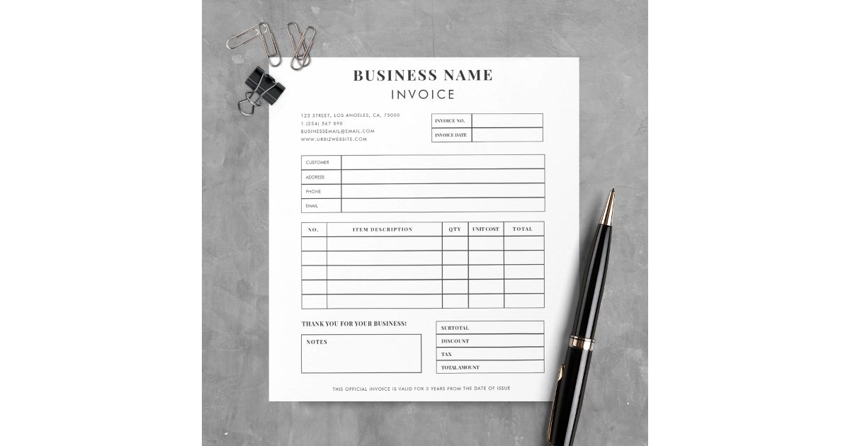 Simple Small Business Sales Client Invoice Notepad | Zazzle
