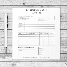 Simple Small Business Sales Client Invoice Notepad | Zazzle