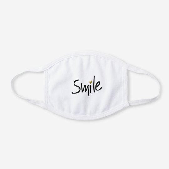 Simple Smile White Cotton Face Mask | Zazzle.com