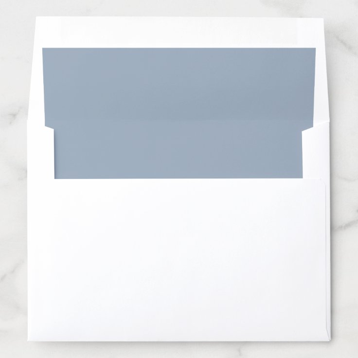 Simple Solid Color Dusty Blue Wedding Envelope Liner | Zazzle