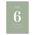 Simple Solid Color Light Leaf Green Wedding Table Number | Zazzle